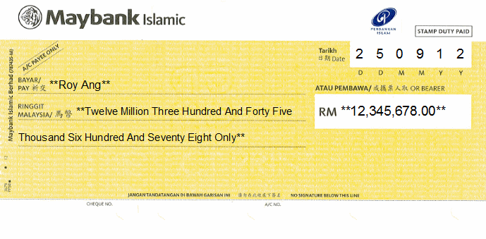 Cheque Writing Printing Software For Malaysia Banks